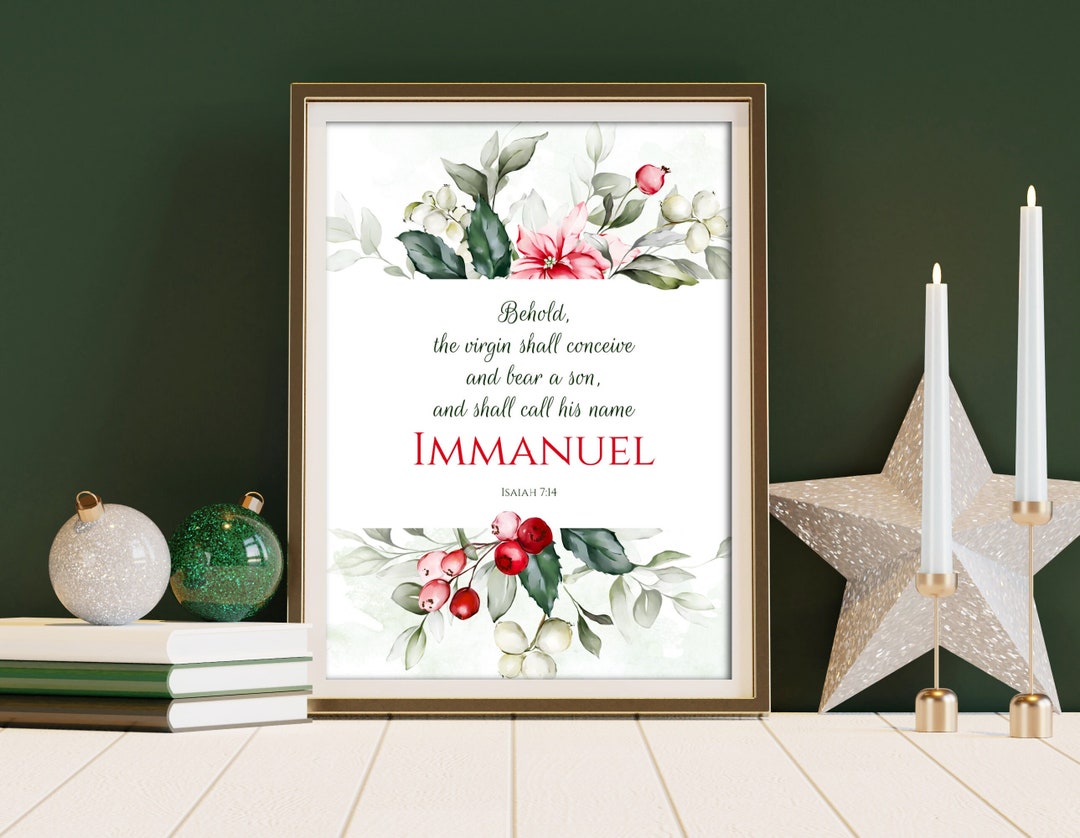 Isaiah 7:14 ESV Wall Art Printable, Christmas Printable Wall Art ...
