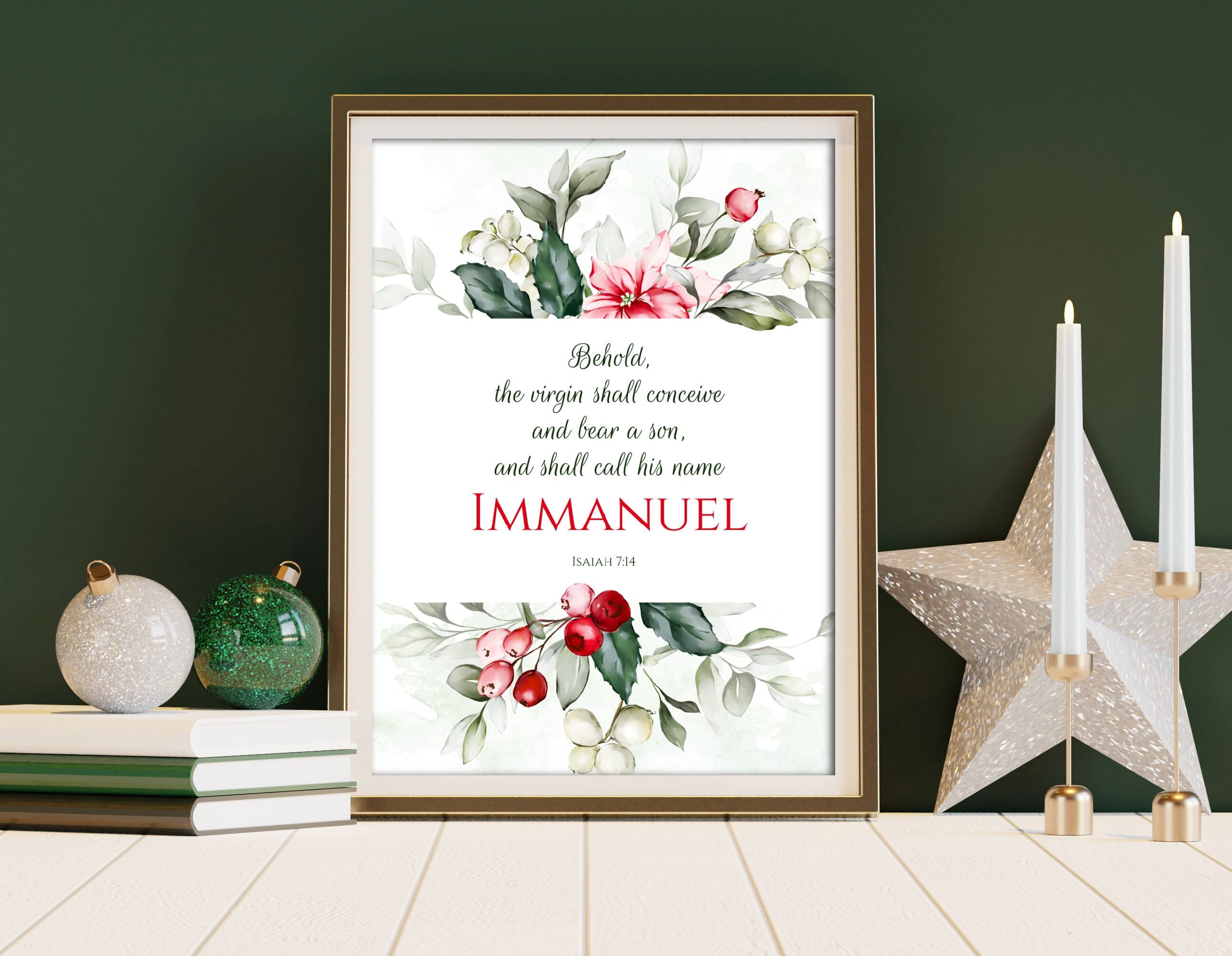 Isaiah 7:14 ESV Wall Art Printable, Christmas Printable Wall Art ...