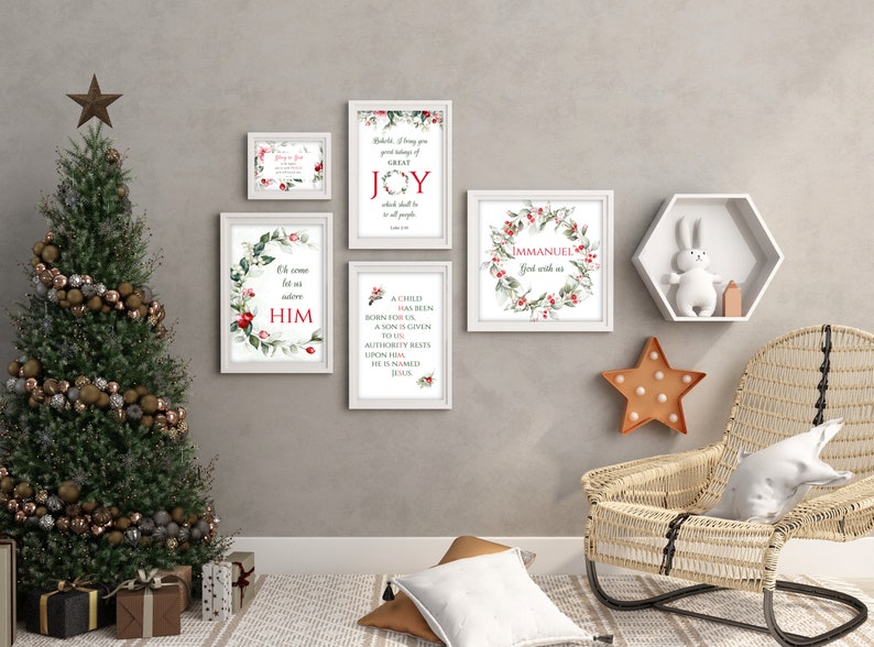 Christmas Bible Verse Printables, Christmas Wall Art Bundle Printable ...