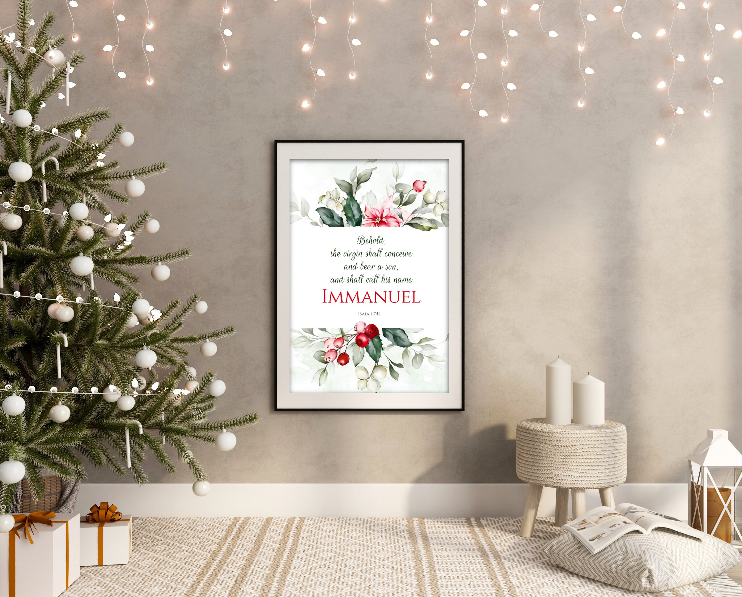 Isaiah 7:14 ESV Wall Art Printable, Christmas Printable Wall Art ...