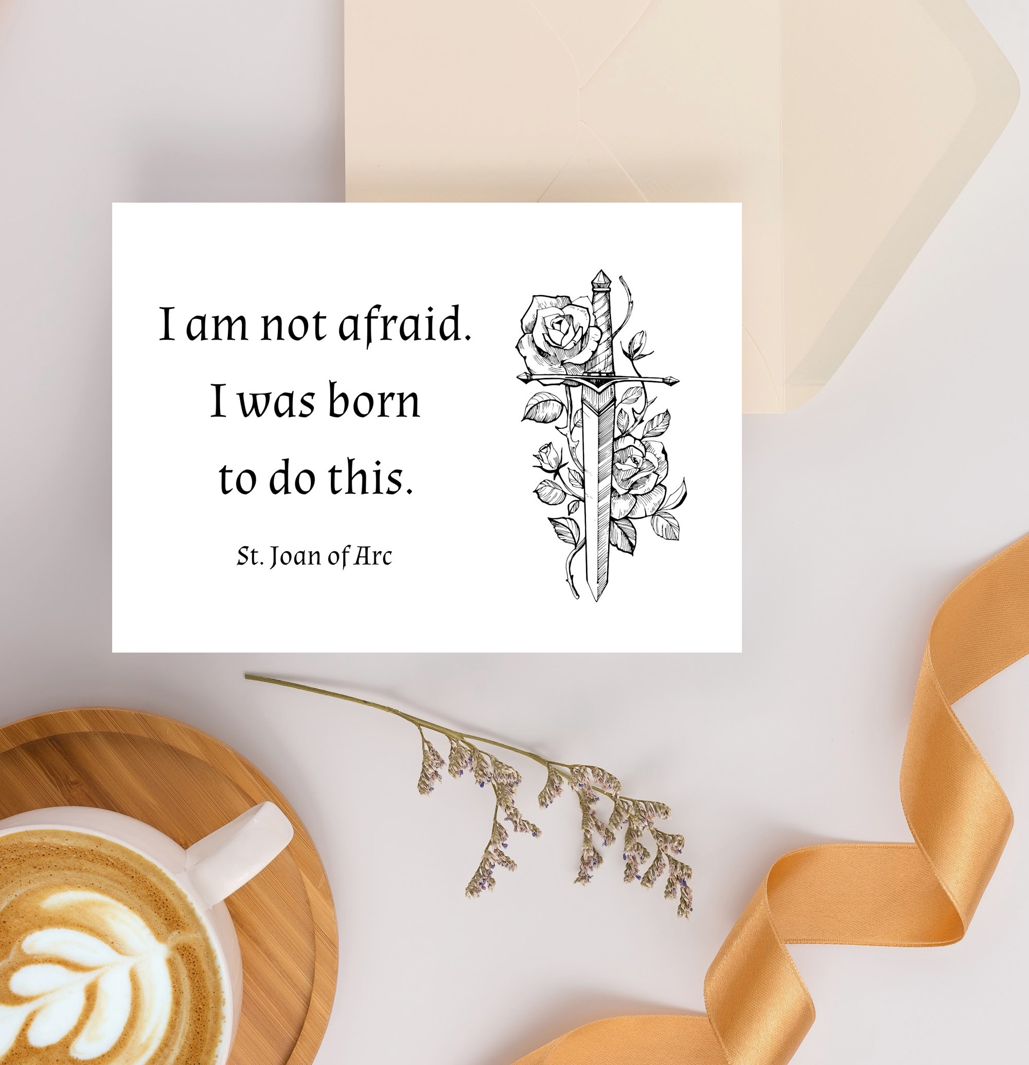 St Joan of Arc Quote Card Printable, I Am Not Afraid Card, St. Joan of ...