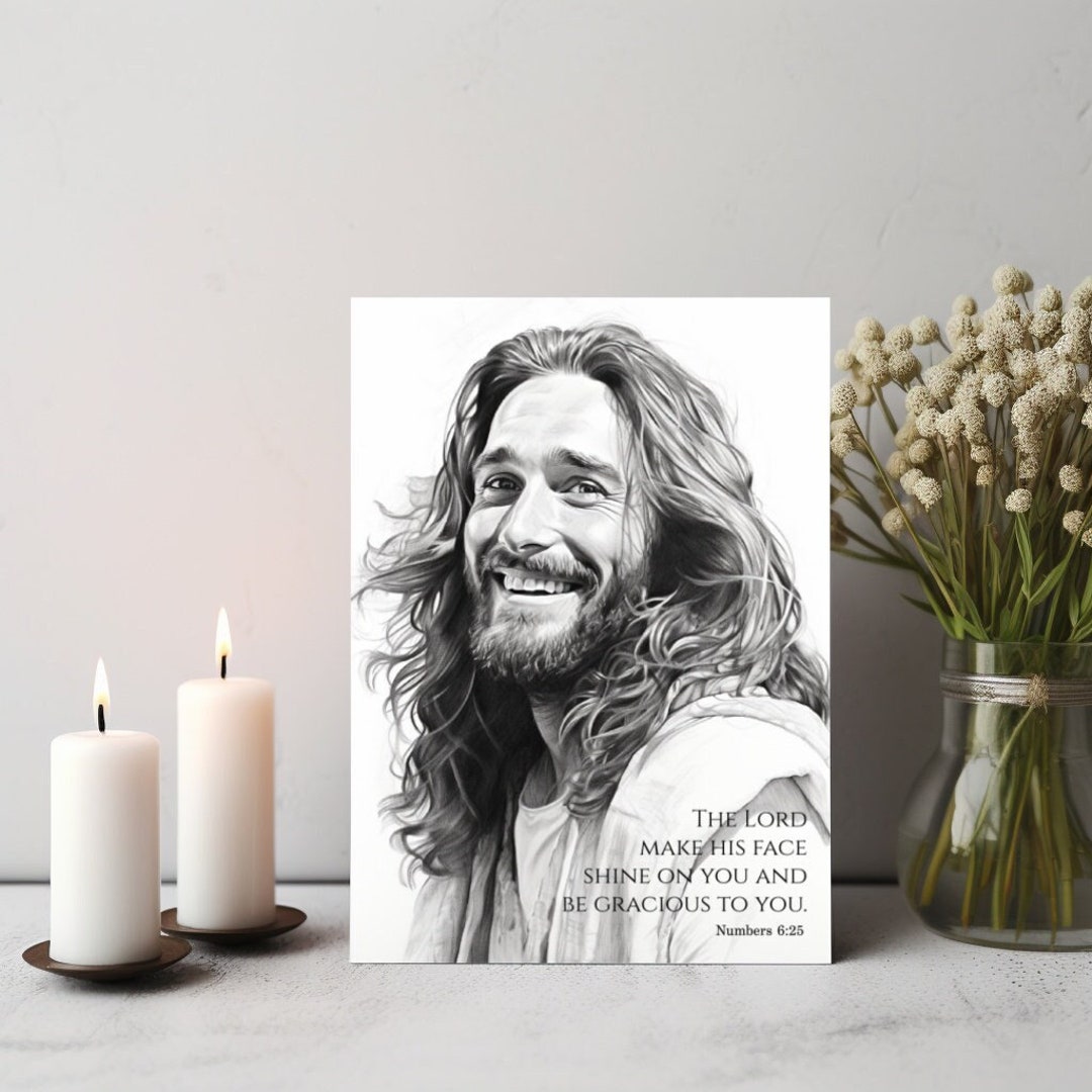 Jesus Portrait Greeting Card Printable, Jesus Christ Greeting Card ...