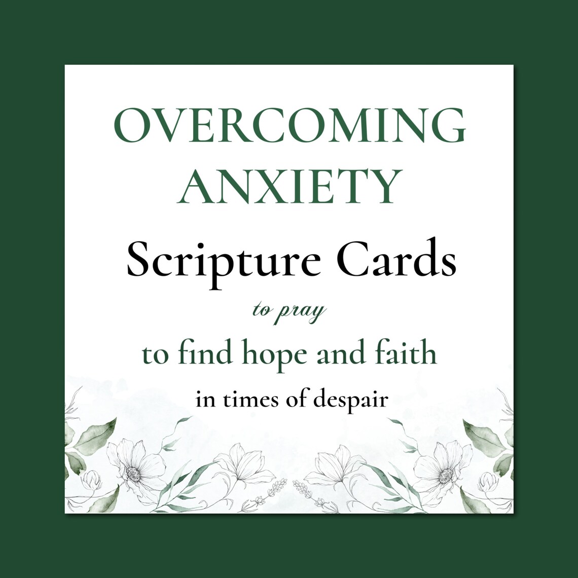 Overcoming Anxiety Scripture Cards Printable, Overcoming Anxiety Bible ...