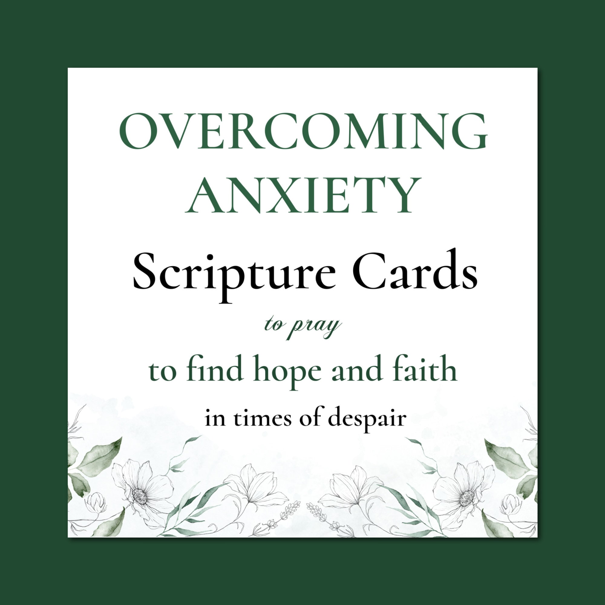 Overcoming Anxiety Scripture Cards Printable, Overcoming Anxiety Bible ...