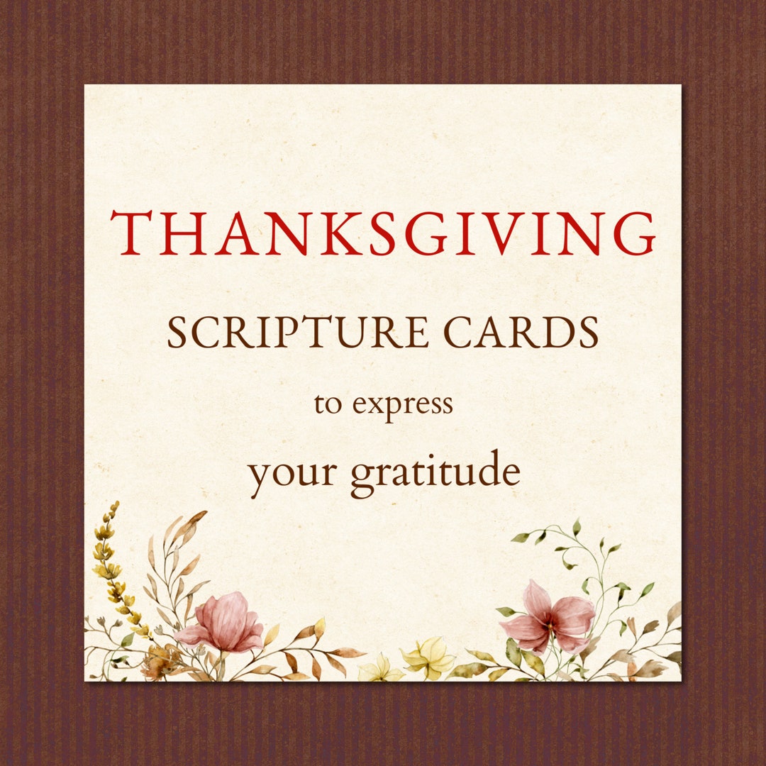 THANKSGIVING Scripture Cards Printable, Thanksgiving Bible Verse Cards ...