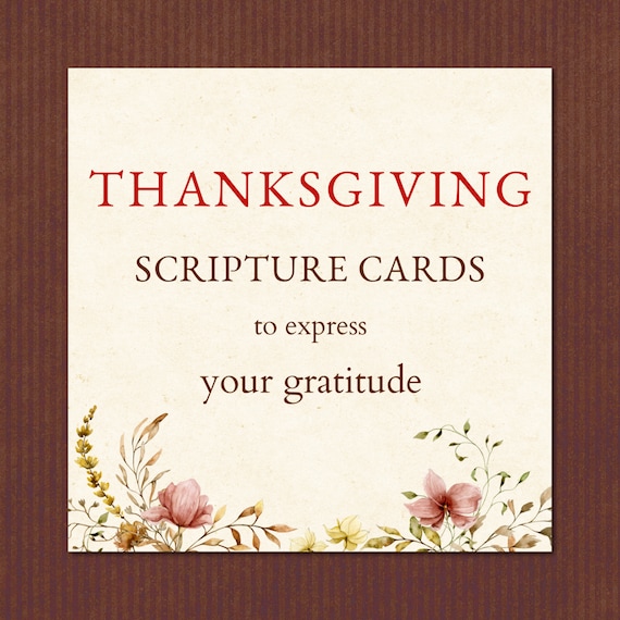 THANKSGIVING Scripture Cards Printable Thanksgiving Bible | Etsy