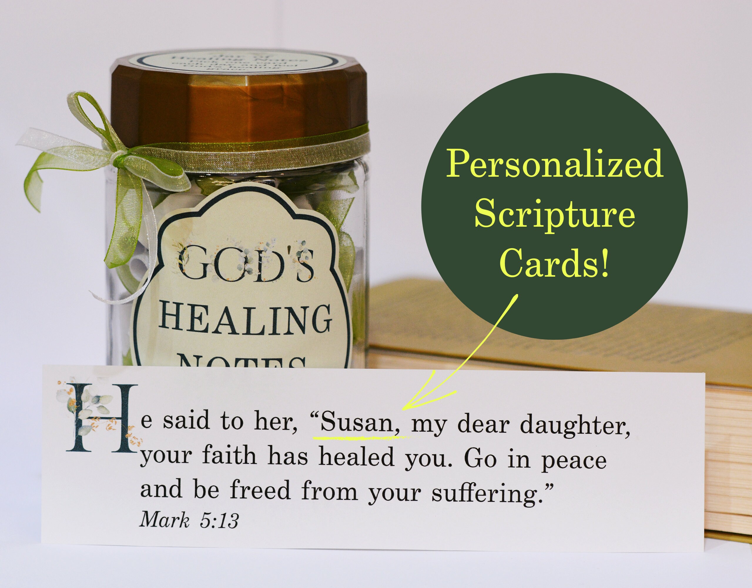 Personalized Scripture Cards Jar DIY, God's Healing Notes Scripture ...