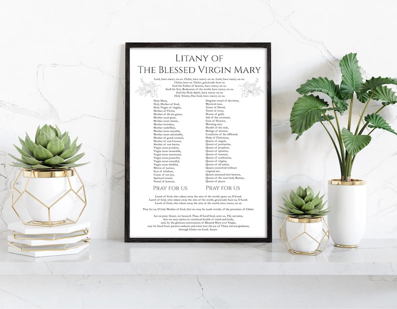Litany of the Blessed Virgin Mary Prayer Printable, Catholic Prayer ...