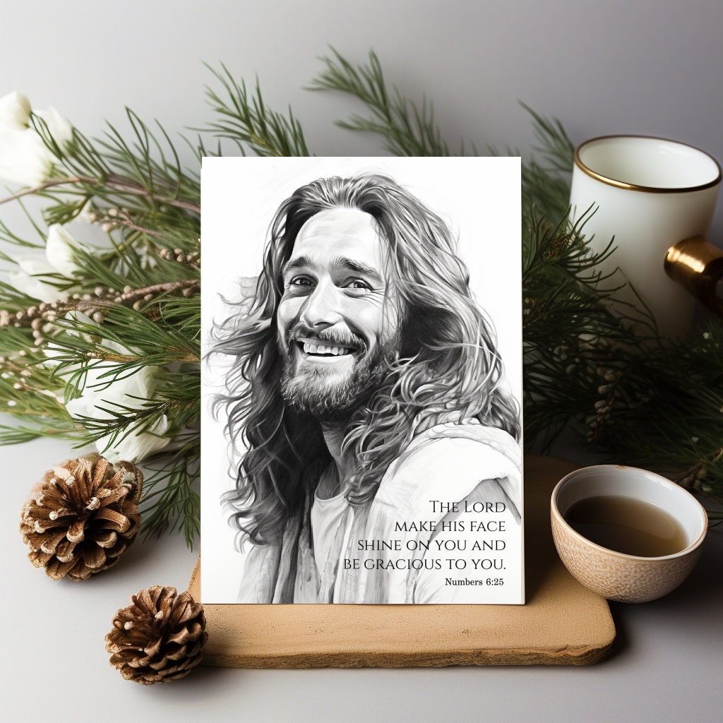 Jesus Portrait Greeting Card Printable, Jesus Christ Greeting Card ...