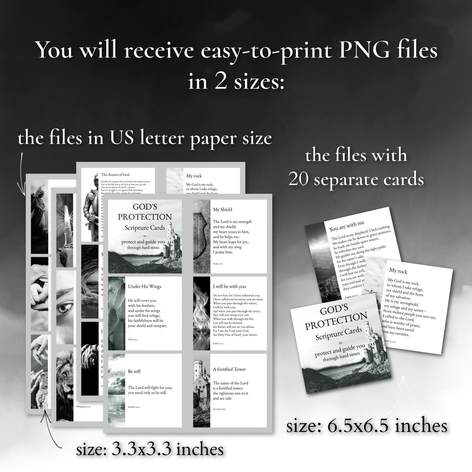 God's Protection Scripture Cards Printable, God's Protection Bible ...