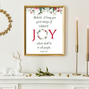 Luke 2:10, Christmas Scripture Wall Art Printable, Christmas Scripture ...