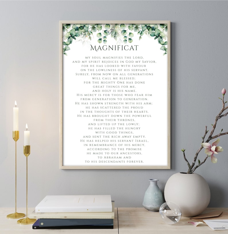 Magnificat Prayer Printable, Magnificat Wall Art, Canticle of Mary ...
