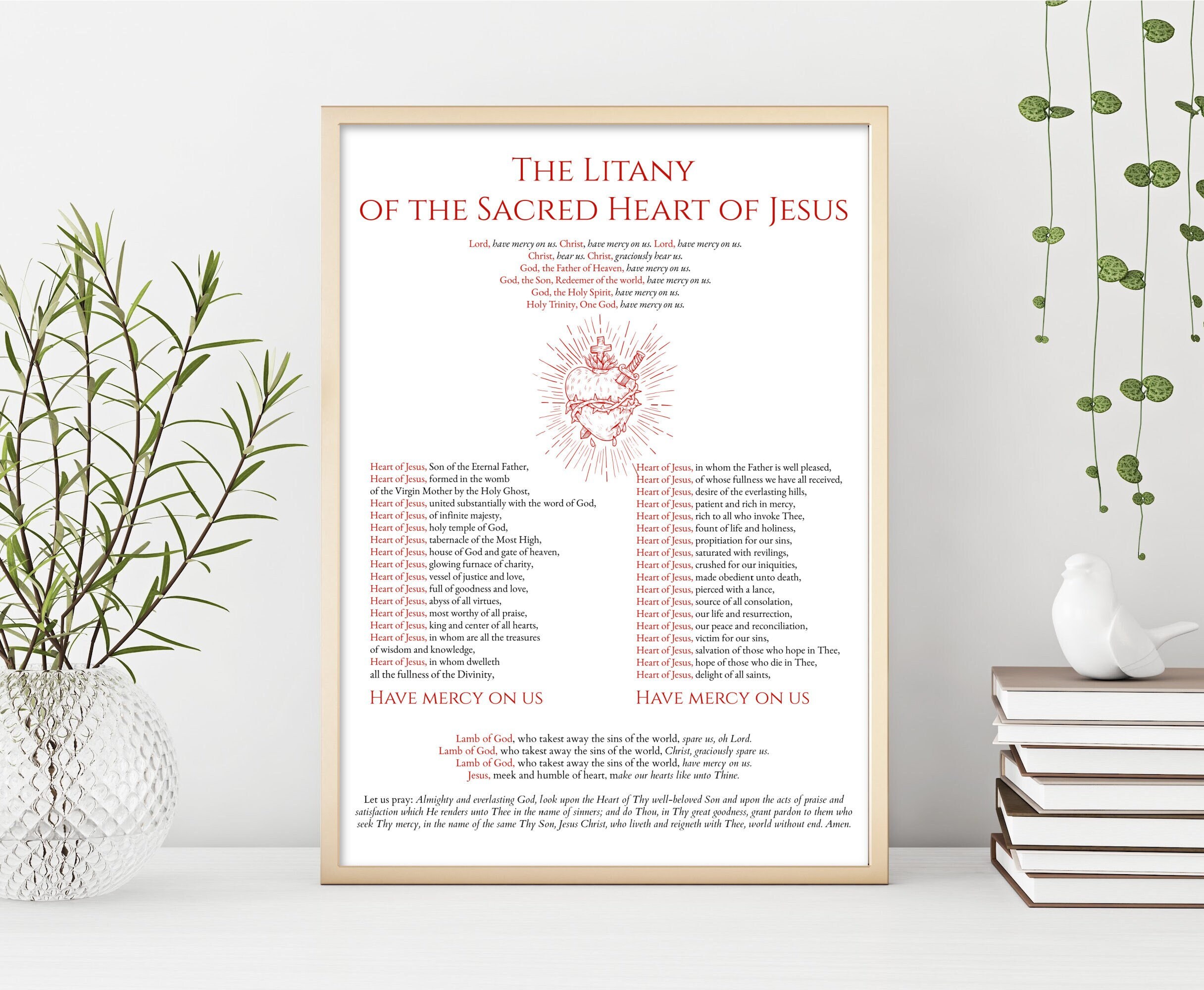Litany of the Sacred Heart of Jesus Prayer Printable, Sacred Heart ...