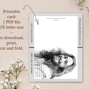 Jesus Portrait Greeting Card Printable, Jesus Christ Greeting Card ...
