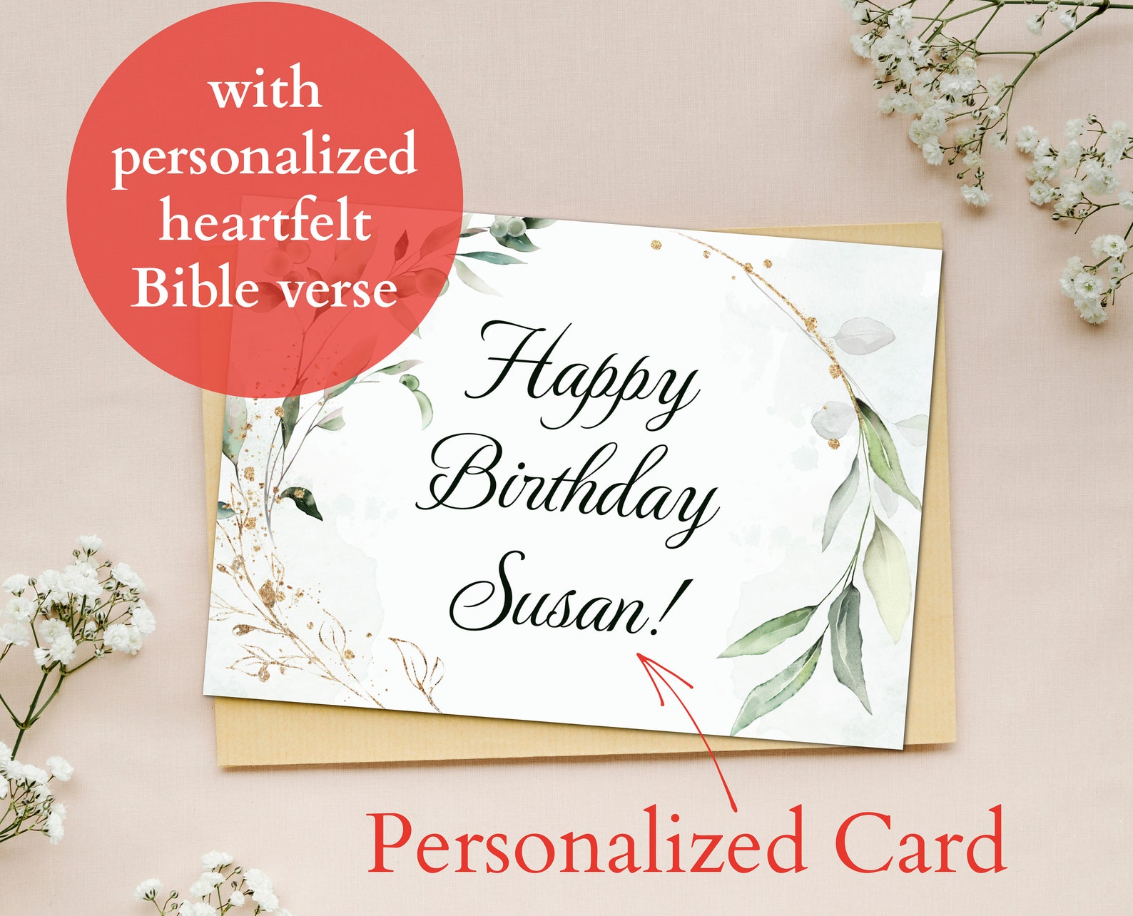 Personalized Christian Birthday Card Printable, Personalized Scripture ...