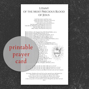 Litany of the Most Precious Blood of Jesus Prayer Card Printable ...