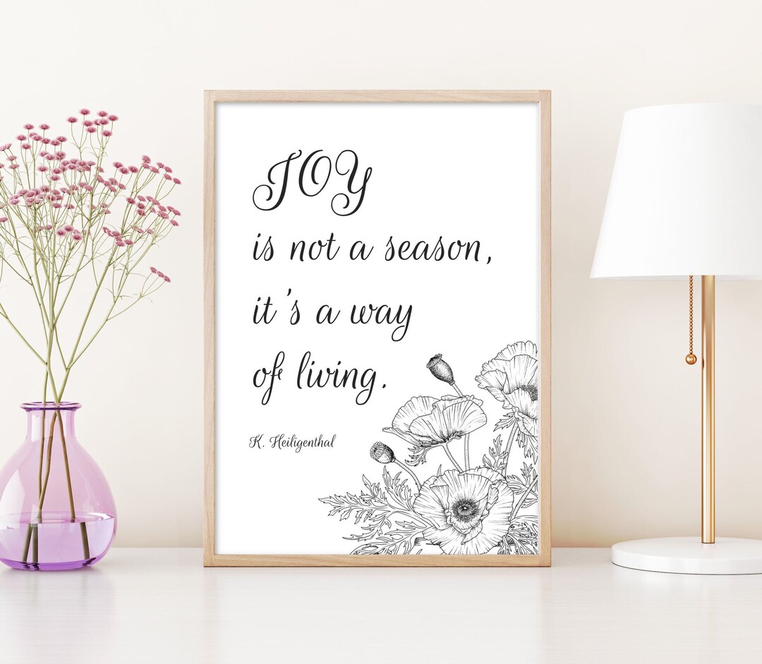 JOY Quote Printable, Joy Quote Wall Art, Joy is Not a Season Print, Joy ...