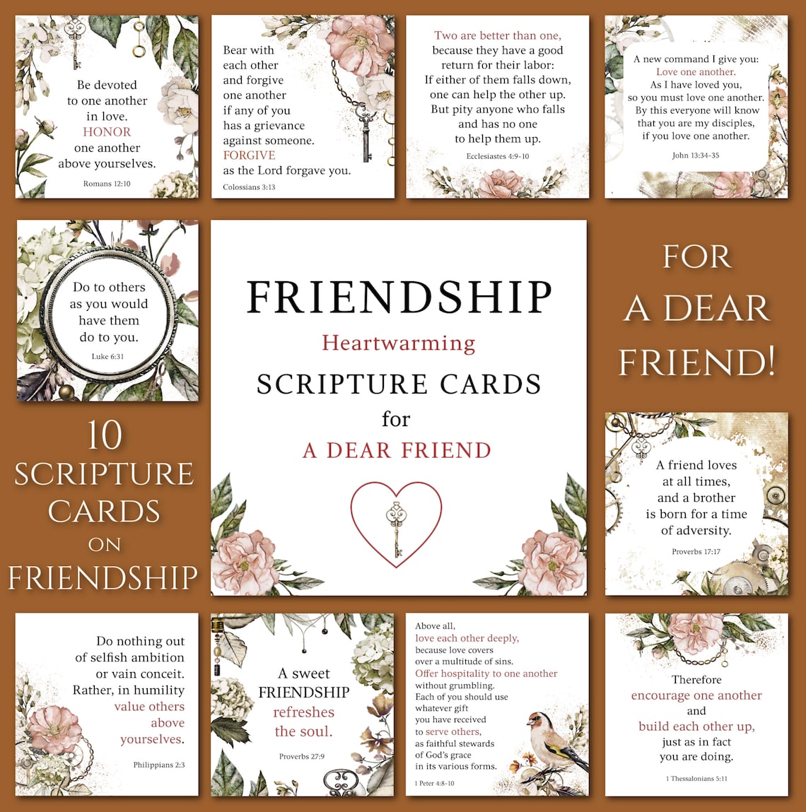 FRIENDSHIP Scripture Cards Printable Friend Bible Verse - Etsy UK