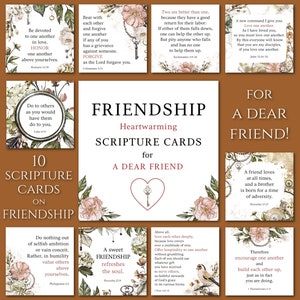 FRIENDSHIP Scripture Cards Printable, Friend Bible Verse Cards ...