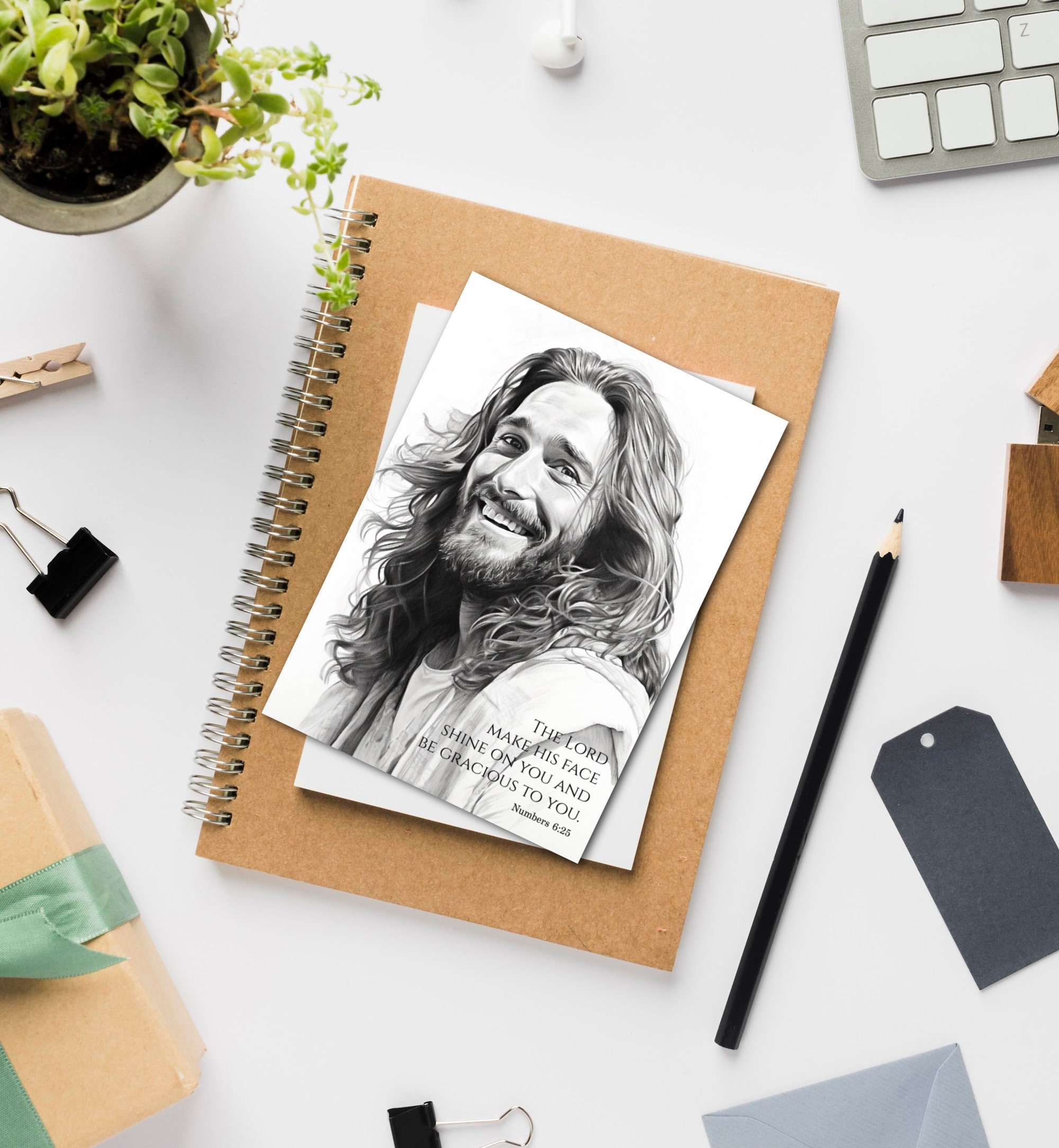 Jesus Portrait Greeting Card Printable, Jesus Christ Greeting Card ...