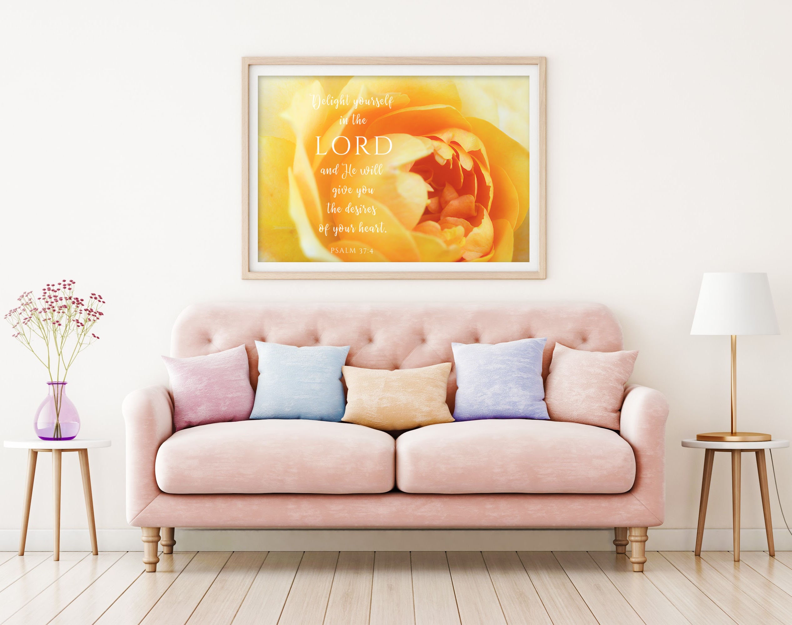 Delight Yourself in the Lord Printable, Psalm 37:4, Scripture Wall ...