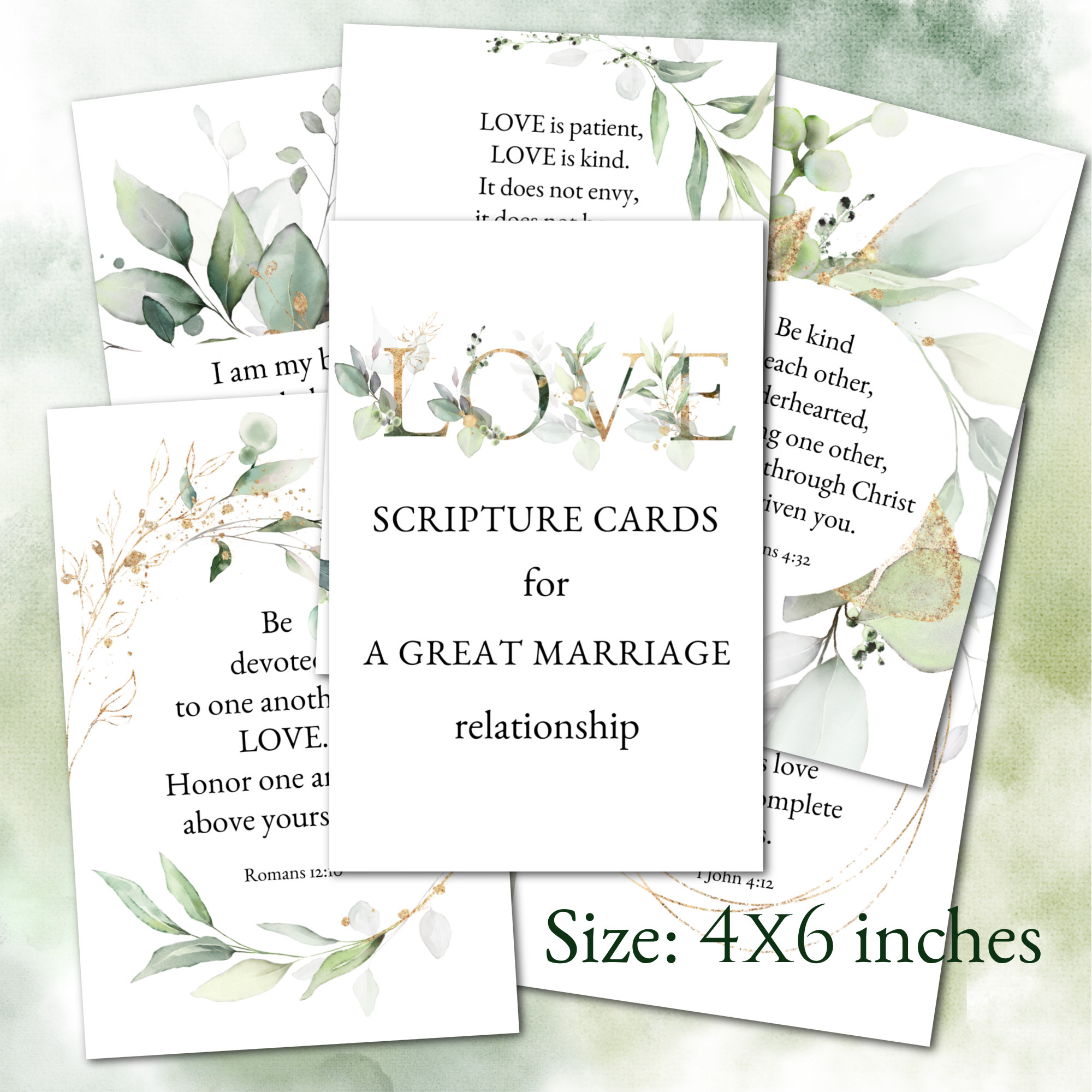 LOVE Scripture Cards Printable, LOVE Bible Verse Cards, Wedding ...