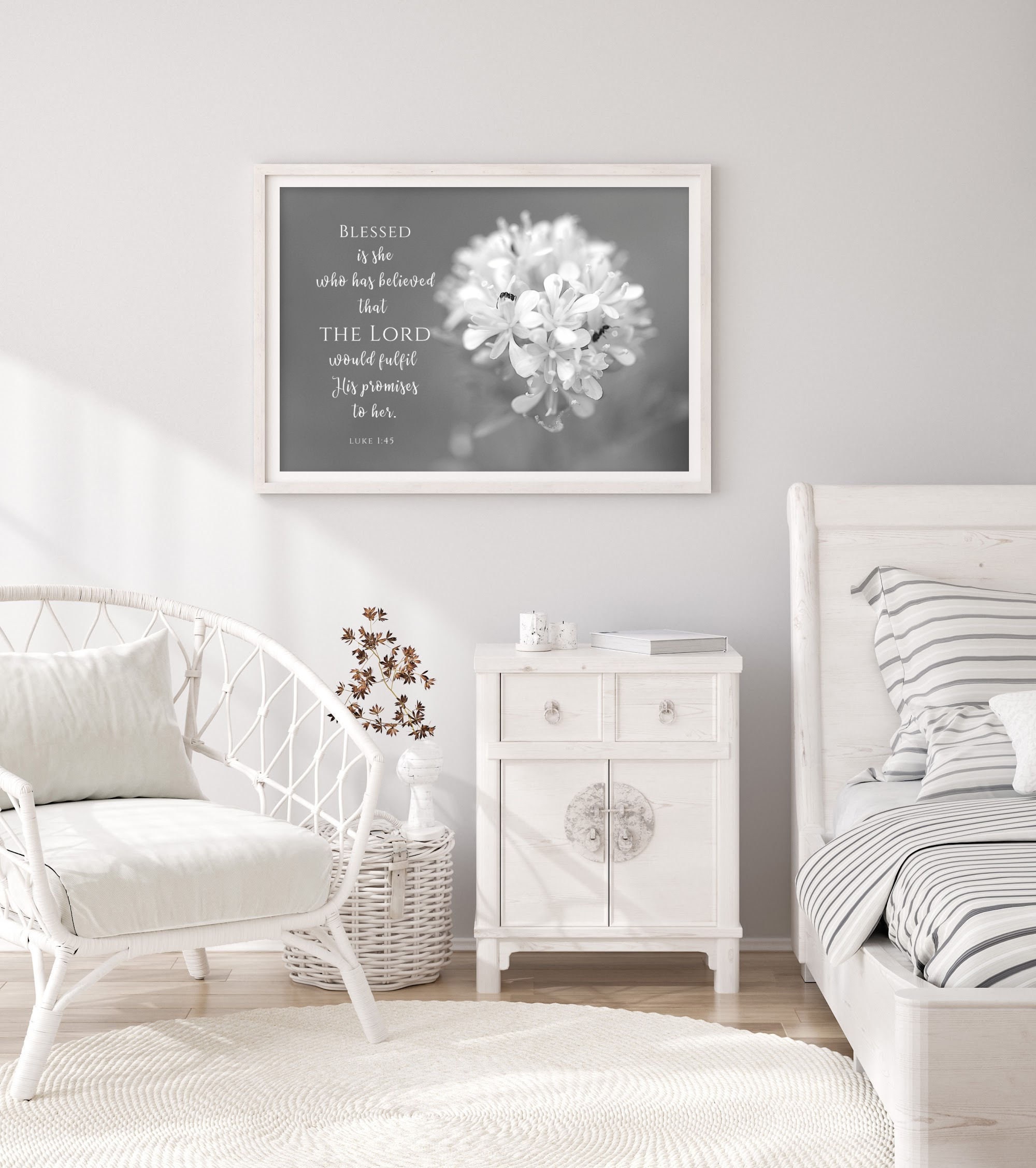 Blessed Is She printable scripture wall decor Bible verse | Etsy