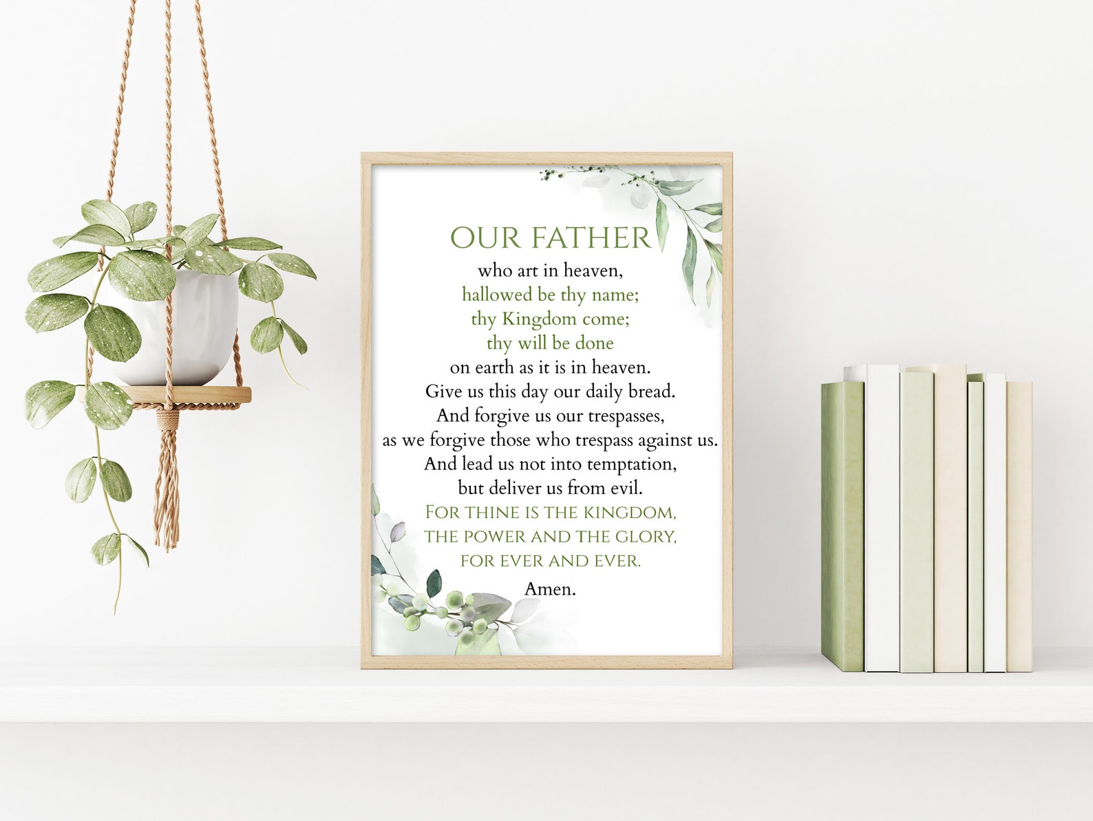 The Lord's Prayer Printable, Our Father Prayer Print, Catholic Prayer ...