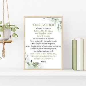 The Lord's Prayer Printable, Our Father Prayer Print, Catholic Prayer ...
