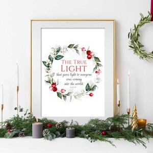 John 1 9 Printable, the True Light Printable, Christmas Scripture ...