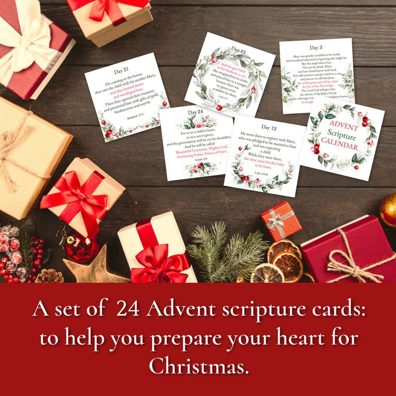 Advent Scripture Calendar Printable, Advent Calendar DIY, Christmas ...