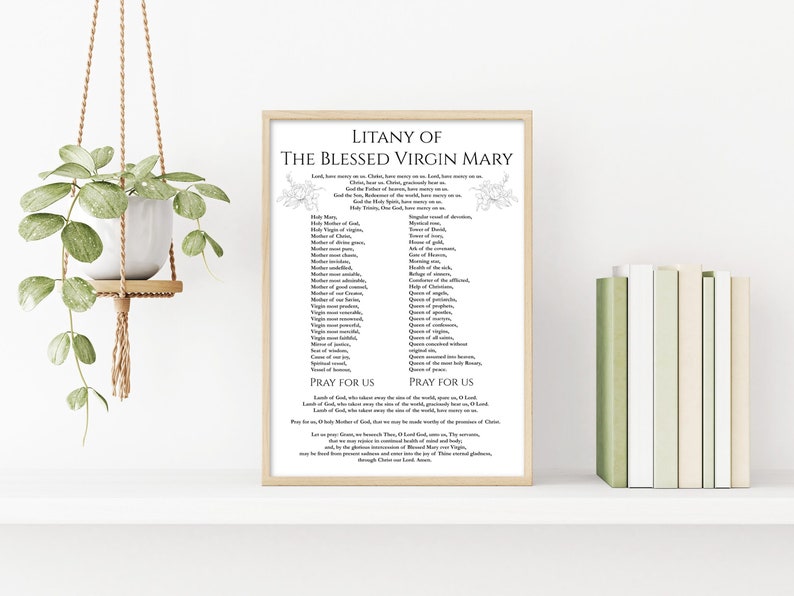 Litany of the Blessed Virgin Mary Prayer Printable, Catholic Prayer ...