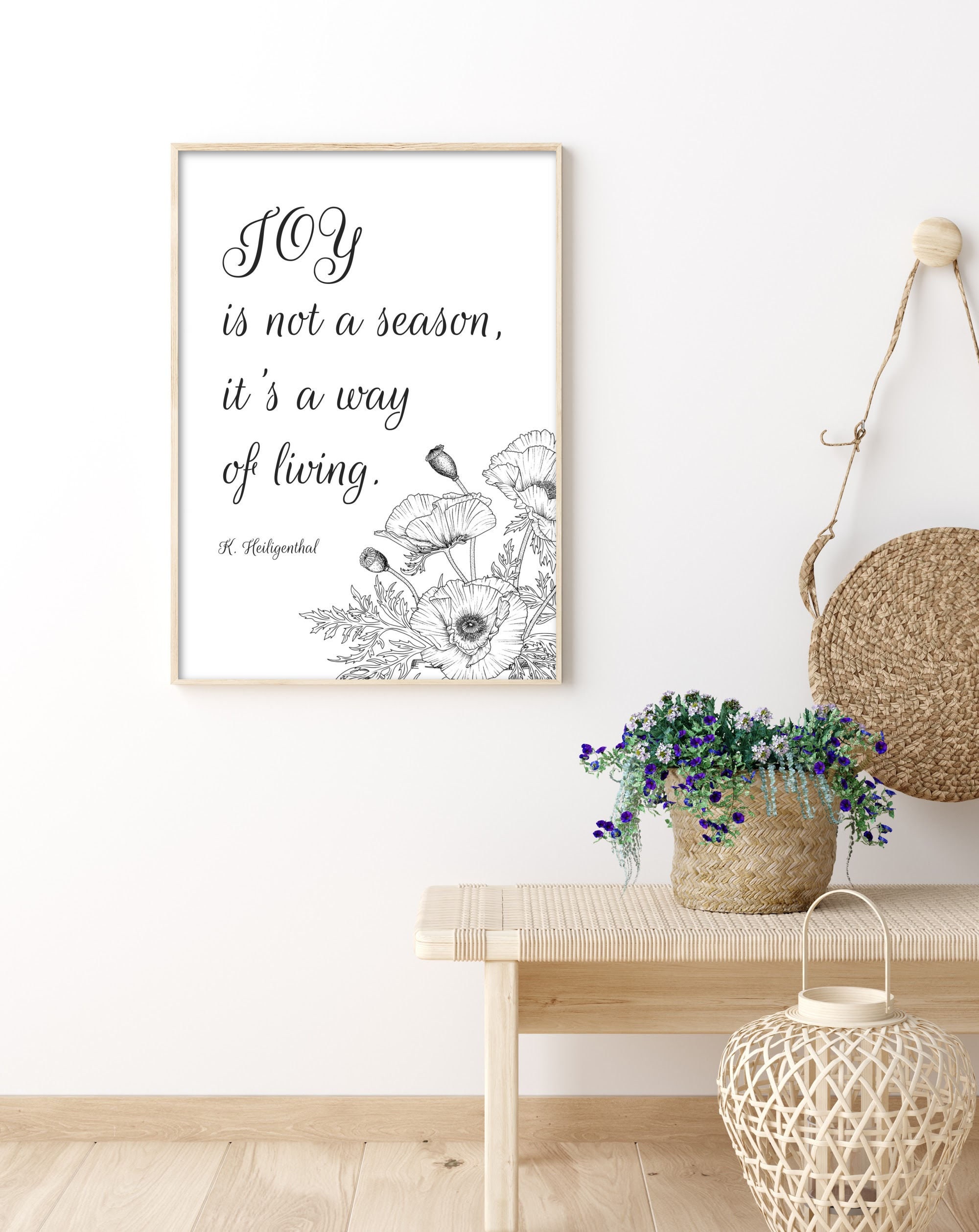 JOY Quote Printable, Joy Quote Wall Art, Joy is Not a Season Print, Joy ...