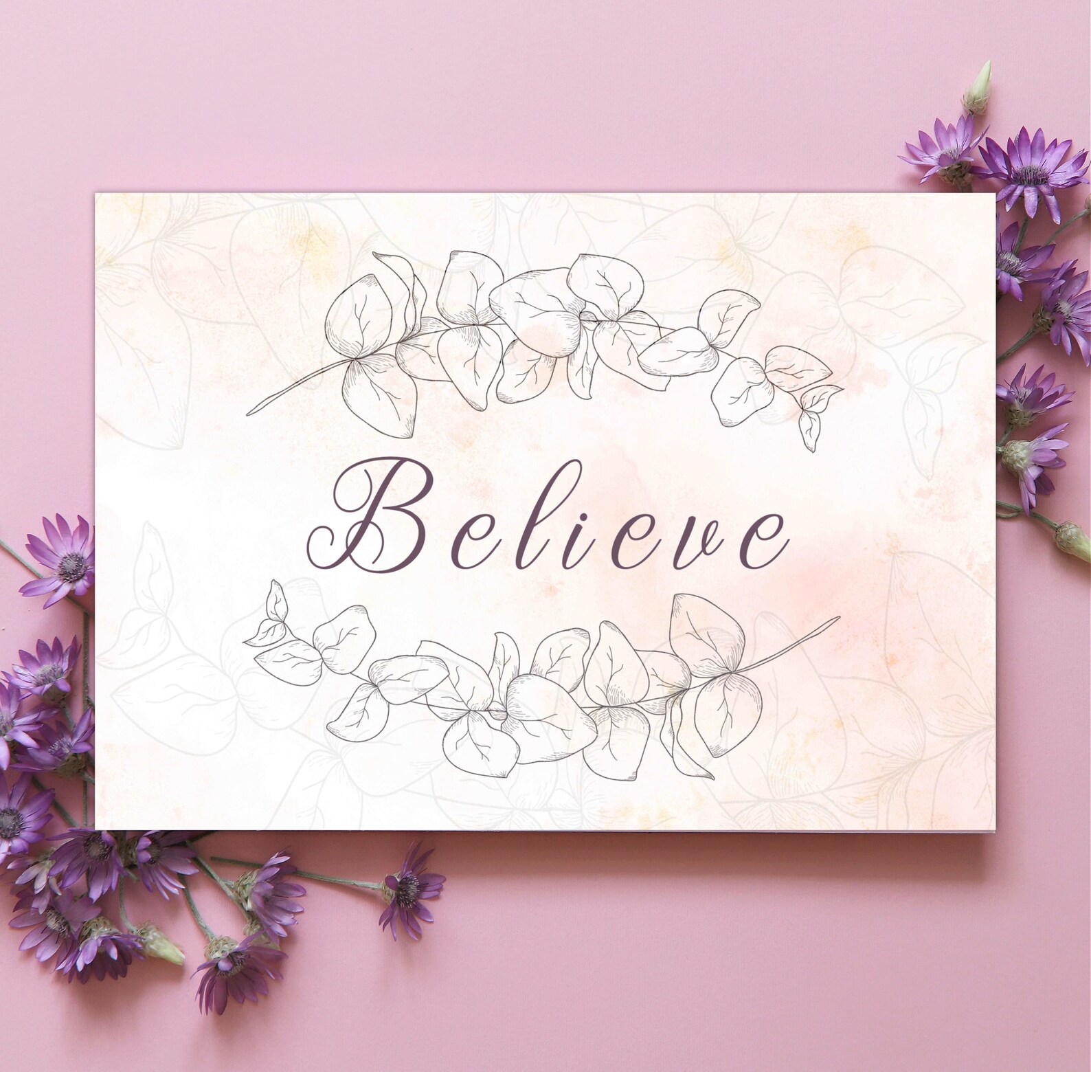 BELIEVE Printable, Wall Art Printable, BELIEVE Wall Art, BELIEVE ...