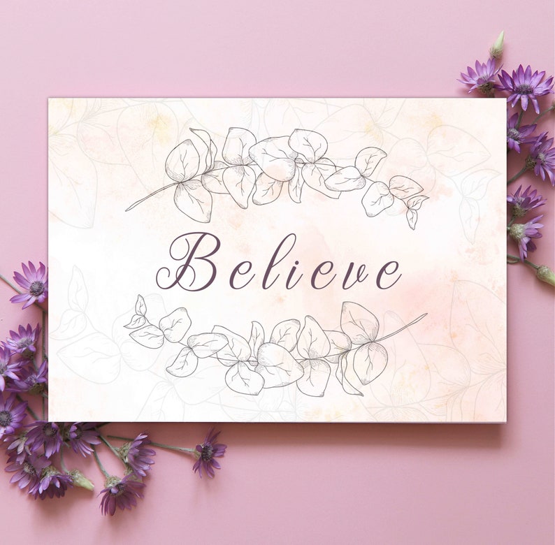 BELIEVE Printable, Wall Art Printable, BELIEVE Wall Art, BELIEVE ...
