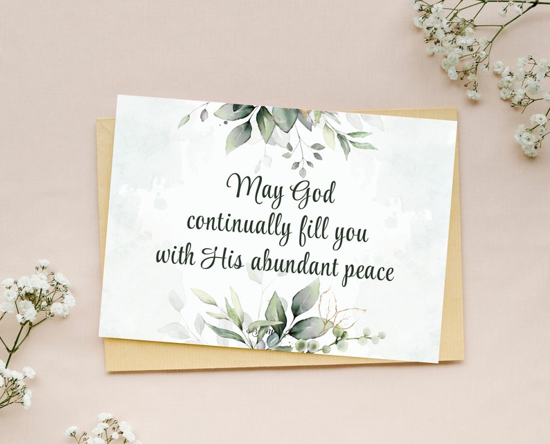 May God Fill You With His Peace Card Printable, Christian Greeting Card ...