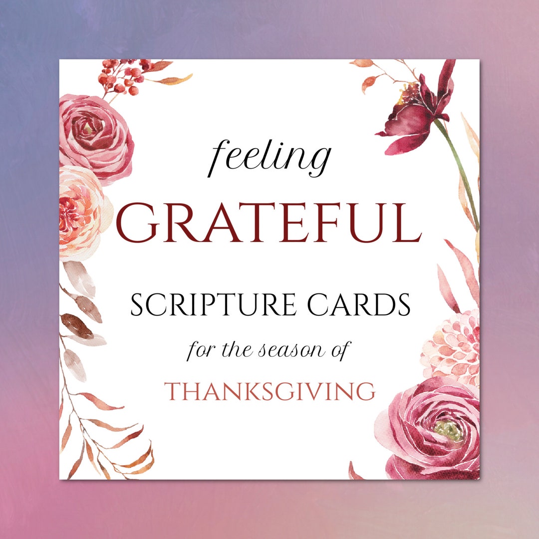 GRATEFUL Scripture Cards Printable, Fall Scripture Cards, Gratitude ...