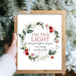 John 1 9 Printable, the True Light Printable, Christmas Scripture ...