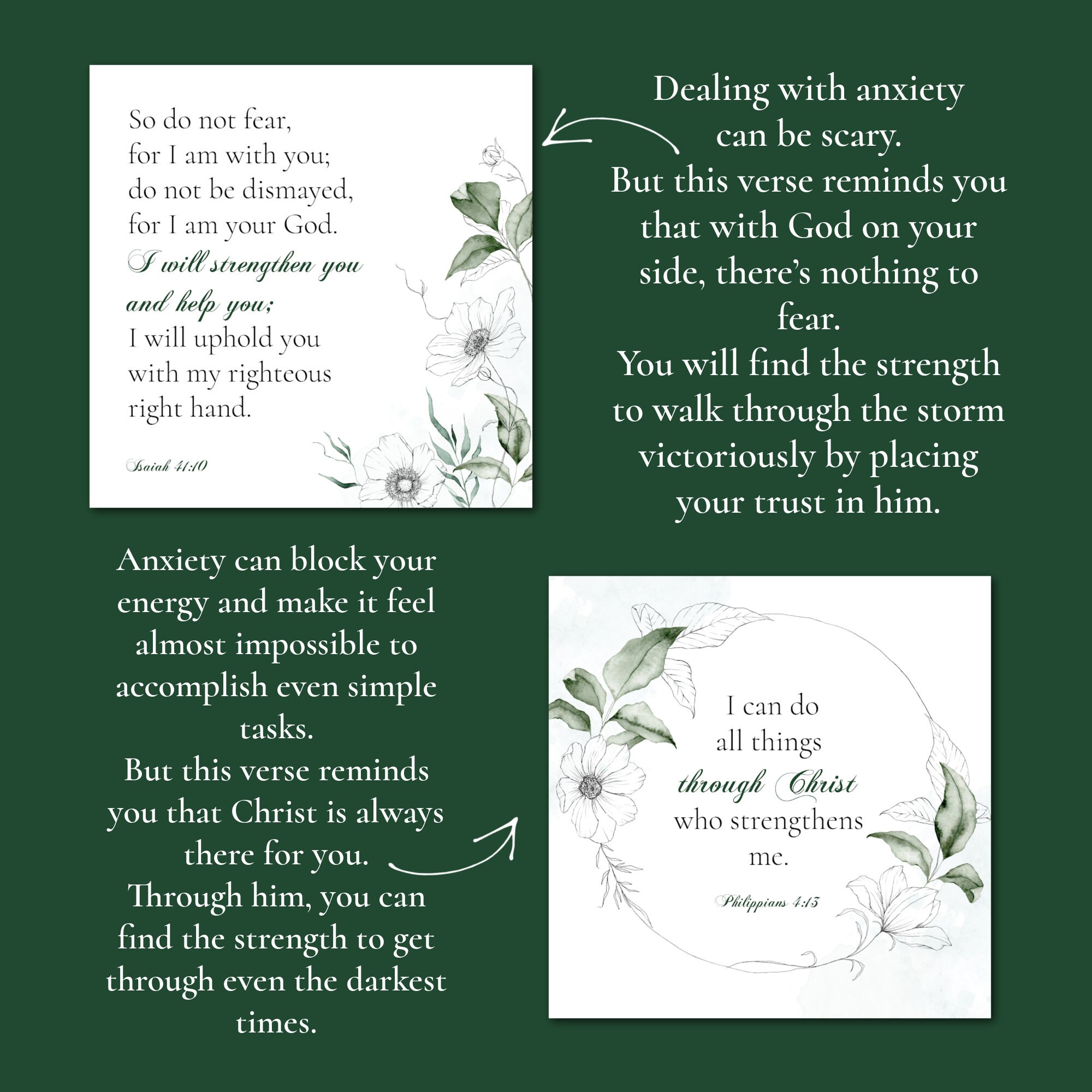 Overcoming Anxiety Scripture Cards Printable, Overcoming Anxiety Bible ...