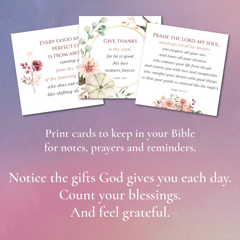 GRATEFUL Scripture Cards Printable, Fall Scripture Cards, Gratitude ...