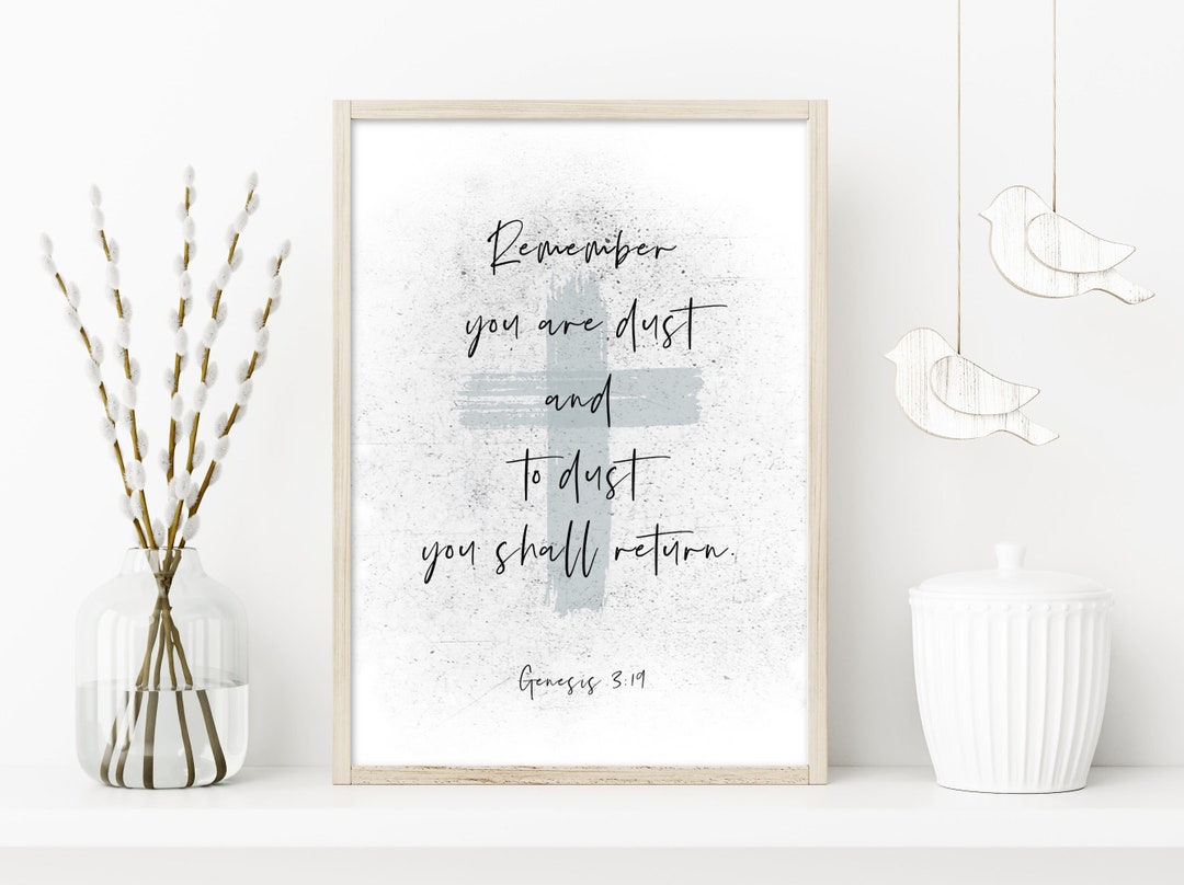 Lent Printable, Lent Wall Art, Lent Digital Print, Genesis 3 19 ...