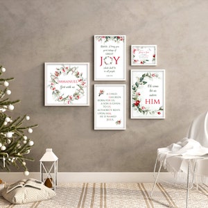 Christmas Bible Verse Printables, Christmas Wall Art Bundle Printable ...