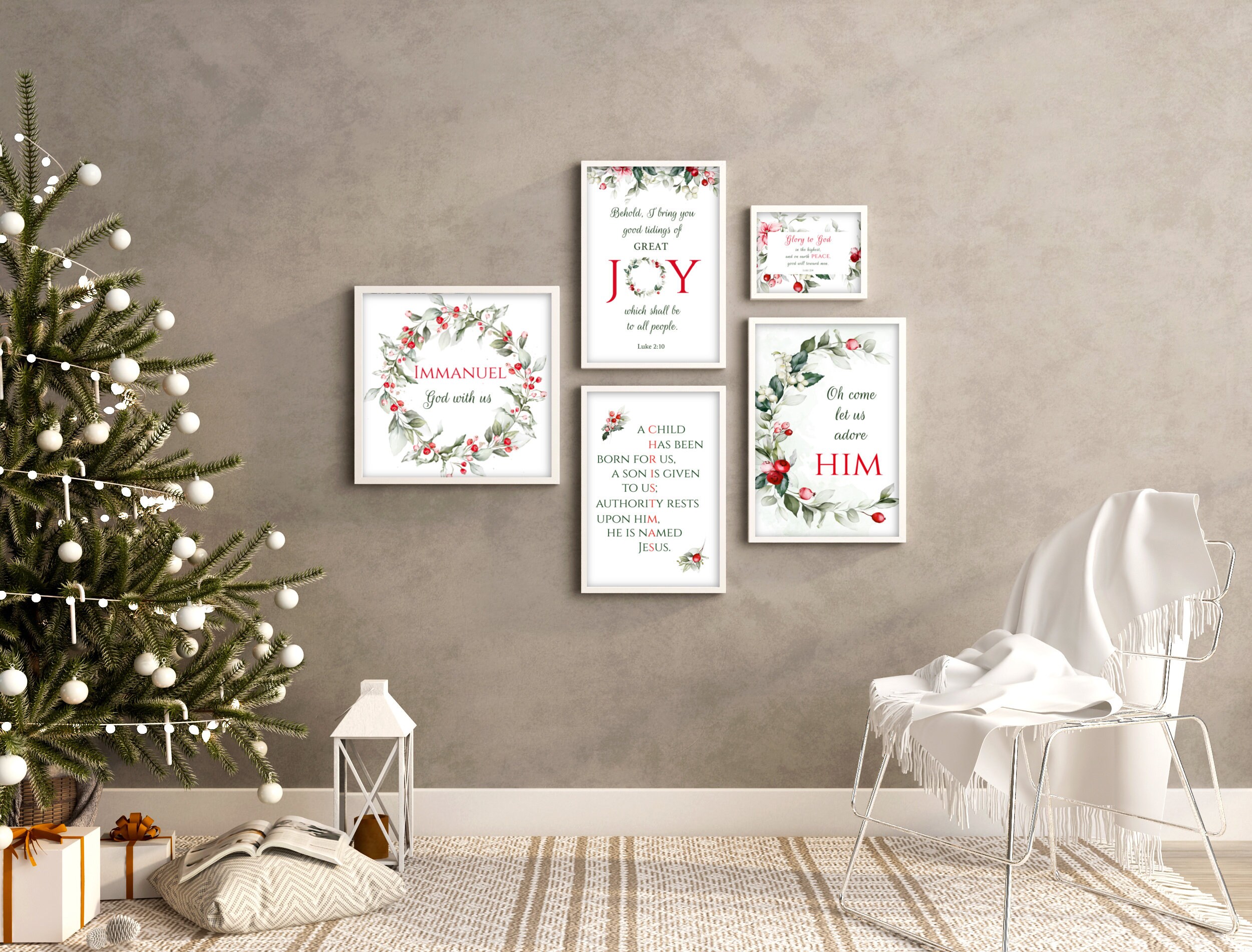 Christmas Bible Verse Printables, Christmas Wall Art Bundle Printable ...