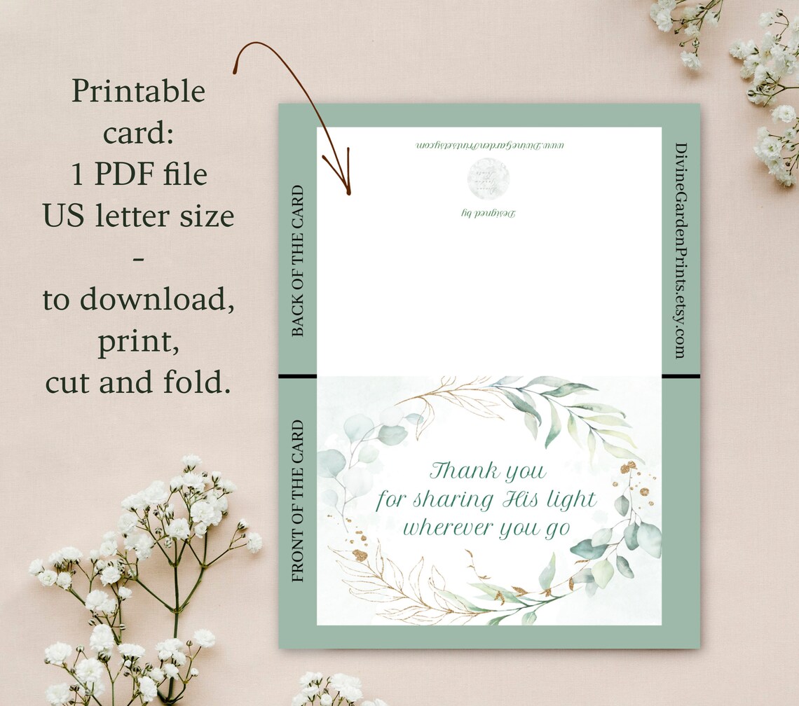 Thanksgiving Card Printable Christian Card Printable - Etsy