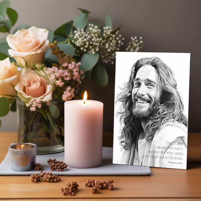 Jesus Portrait Greeting Card Printable, Jesus Christ Greeting Card ...