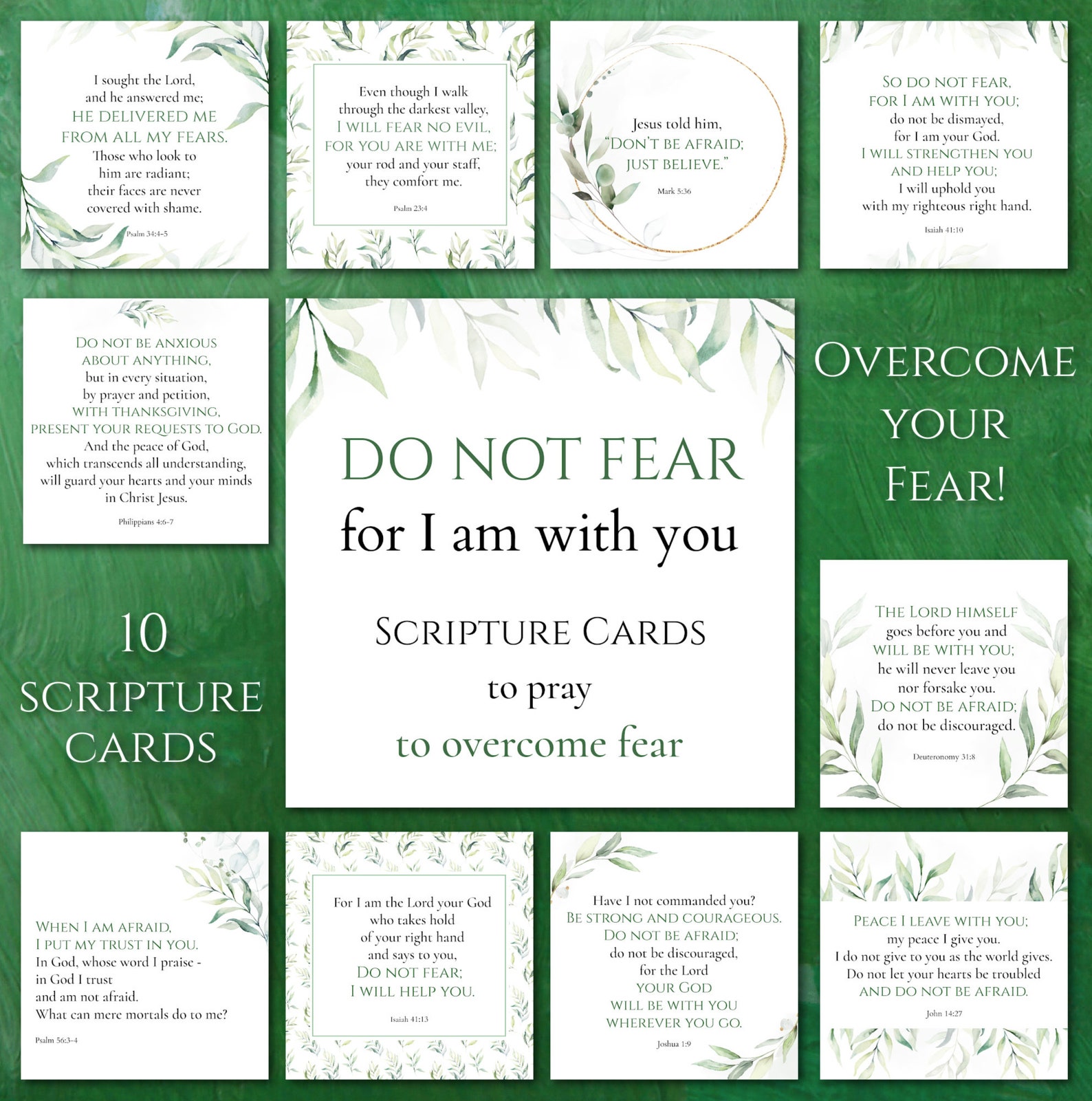 DO NOT FEAR Scripture Cards Printable, Do Not Fear Bible Verse Cards ...