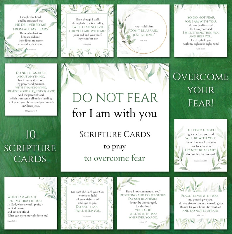 DO NOT FEAR Scripture Cards Printable, Do Not Fear Bible Verse Cards ...