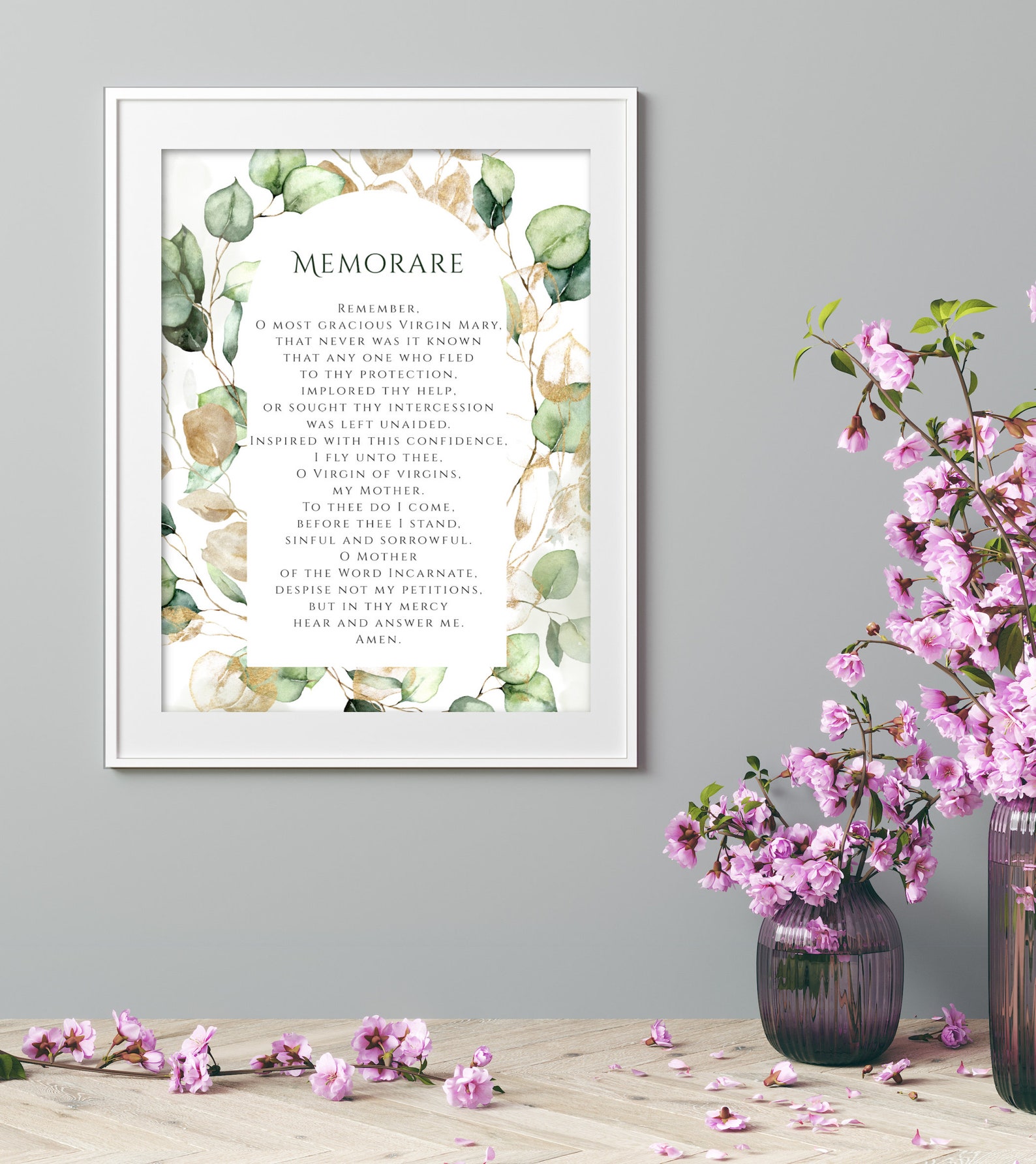 Memorare Prayer to Virgin Mary Printable, Memorare to the Blessed ...
