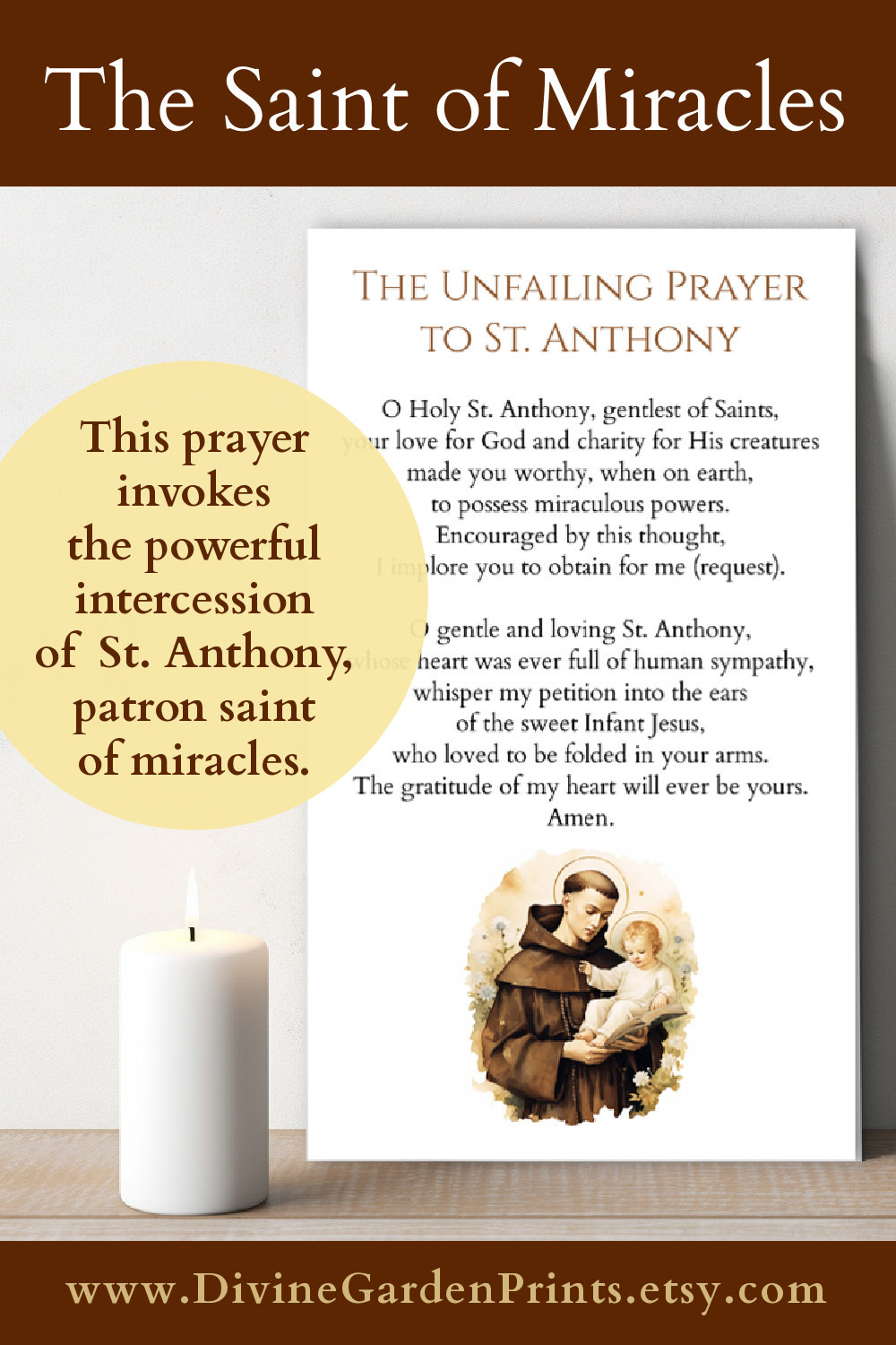 Unfailing Prayer to St. Anthony Printable, St. Anthony of Padua Prayer ...