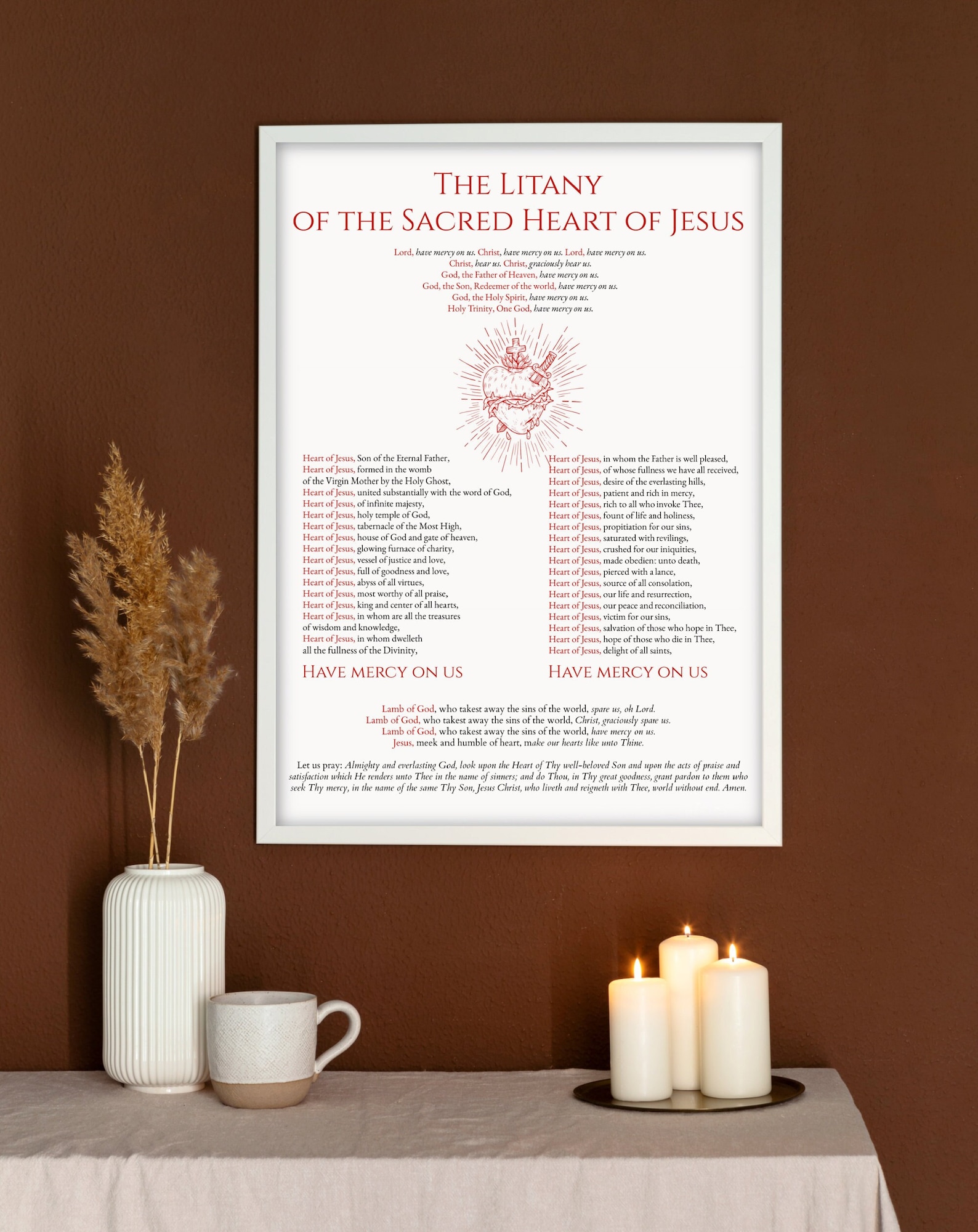Litany of the Sacred Heart of Jesus Prayer Printable, Sacred Heart ...